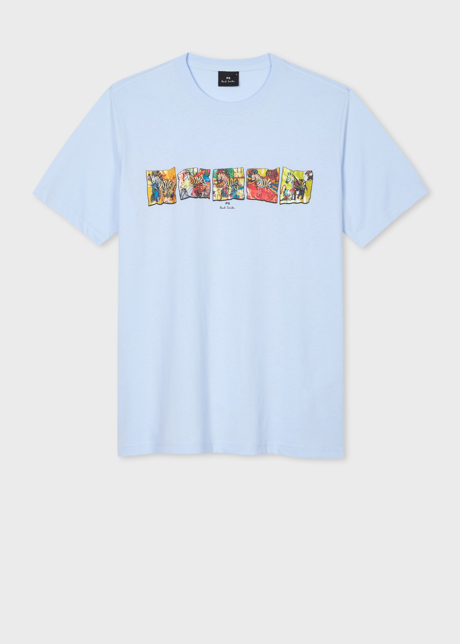 Light Blue 'Zebra' Line Up Print T-Shirt