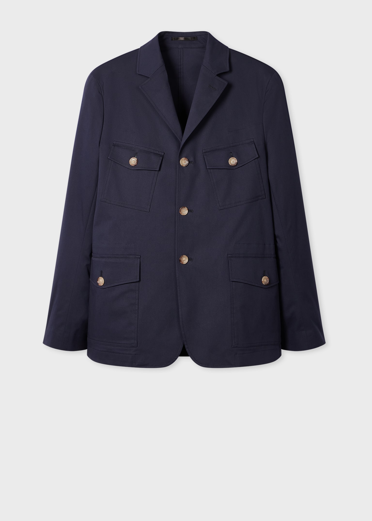 Men's Navy Fine Cotton-Twill Four Pocket Blazer