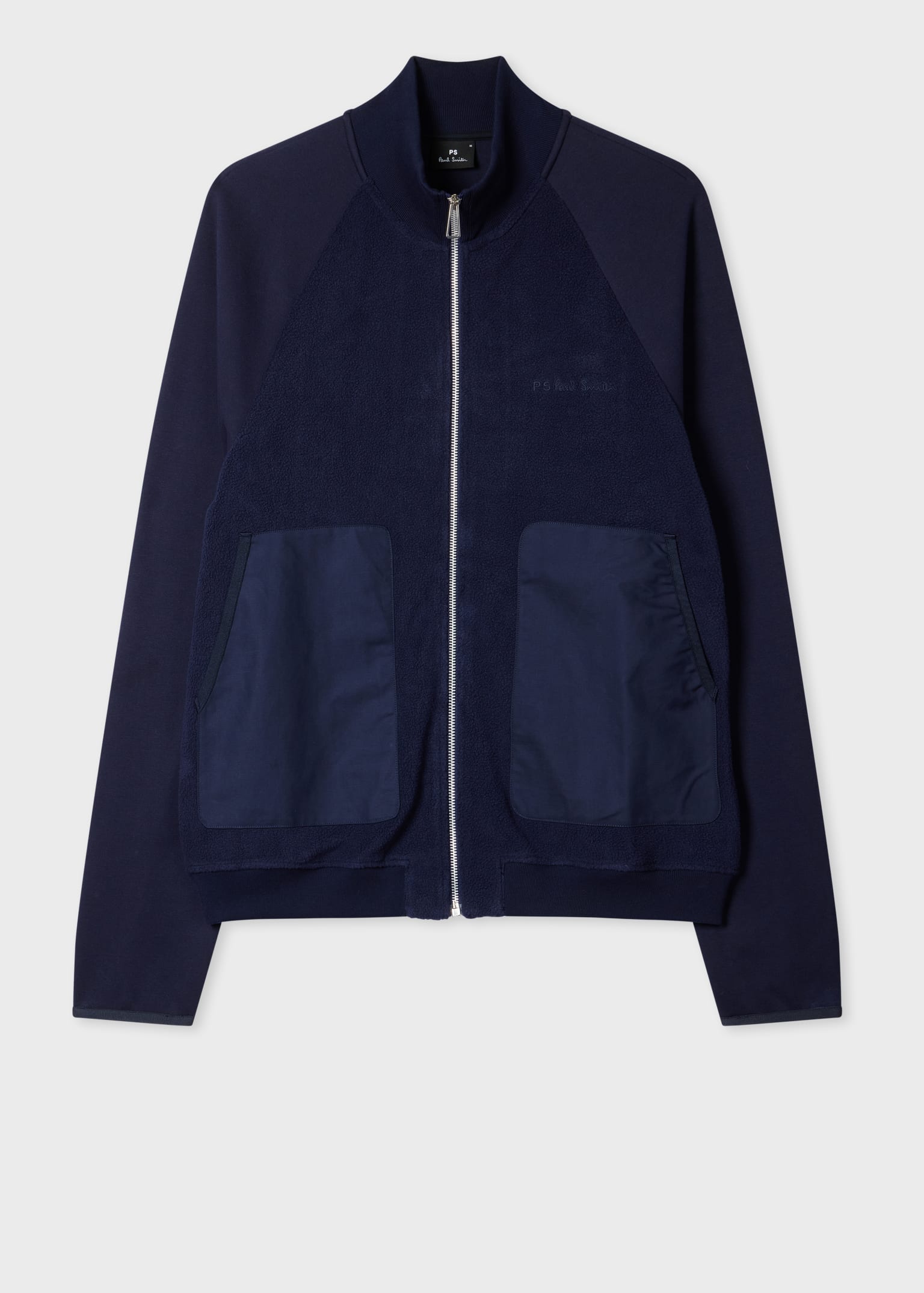 Men's Navy Fleece-Panel Zip Sweatshirt