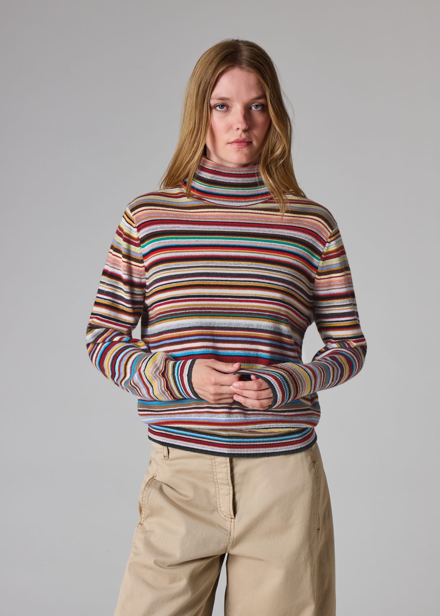 Women's 'Signature Stripe' Roll Neck Sweater