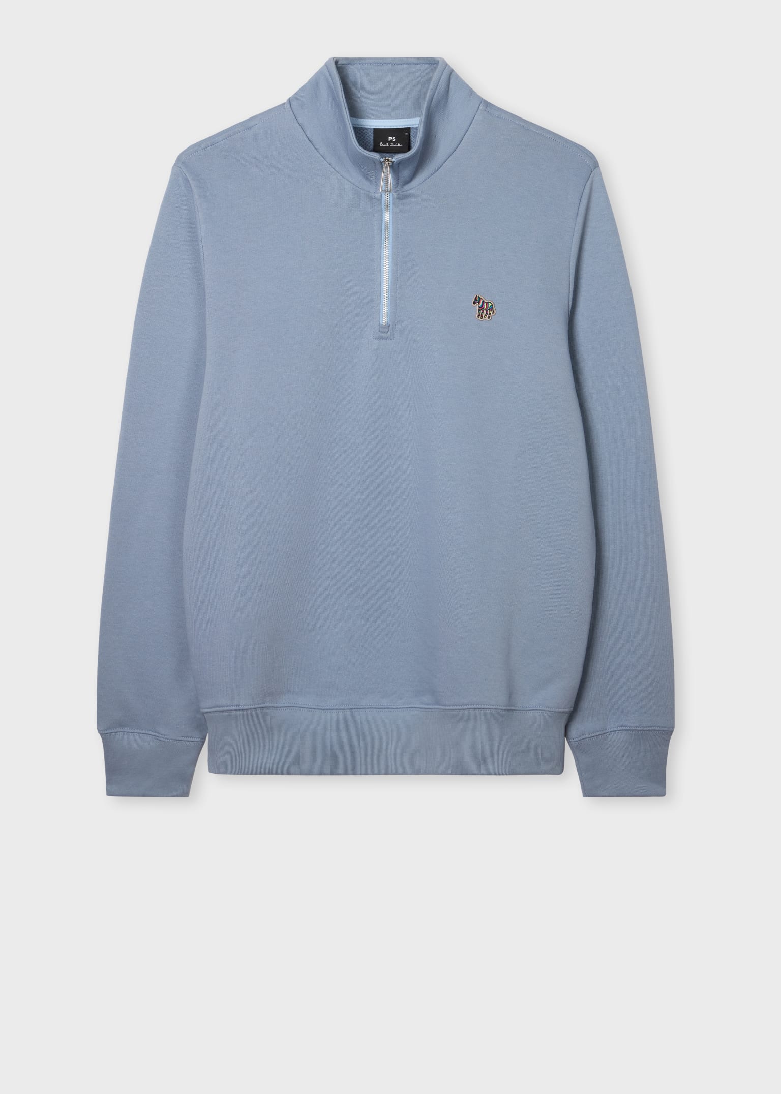 Men's Powder Bue Organic Cotton Logo Half-Zip Sweatshirt