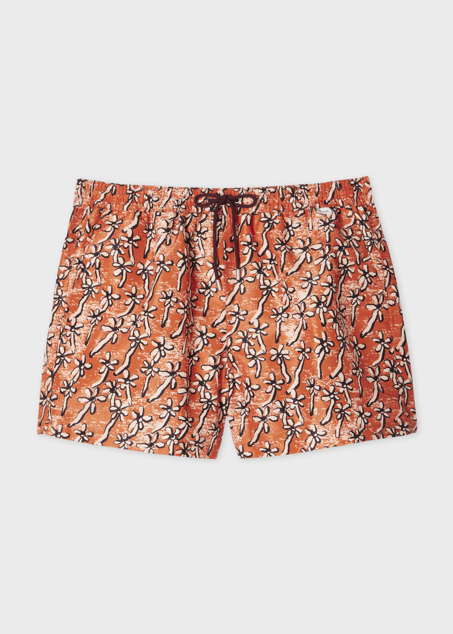 Men's Orange 'Field Flowers' Print Swim Shorts