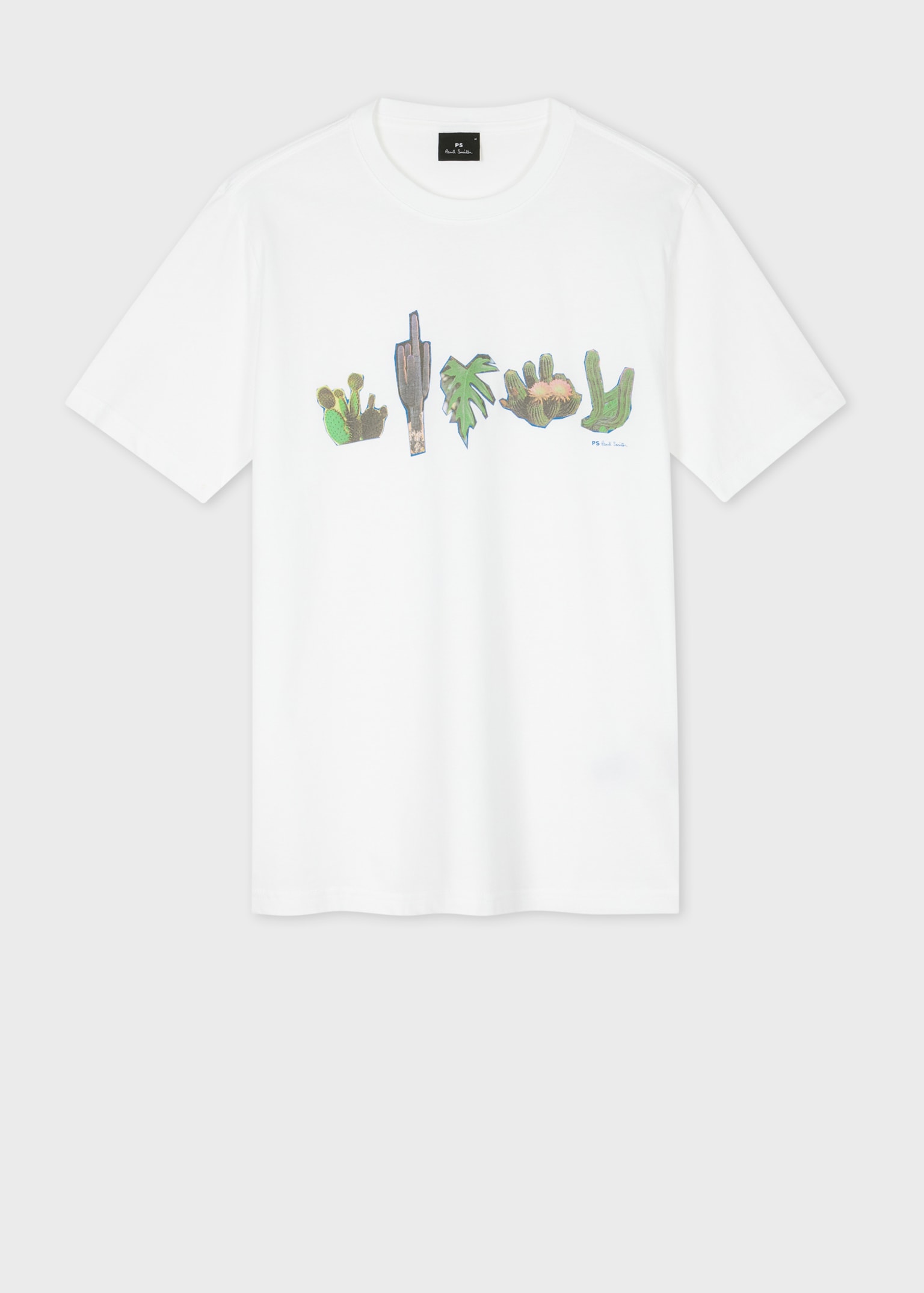 White 'Cactus' Print T-Shirt