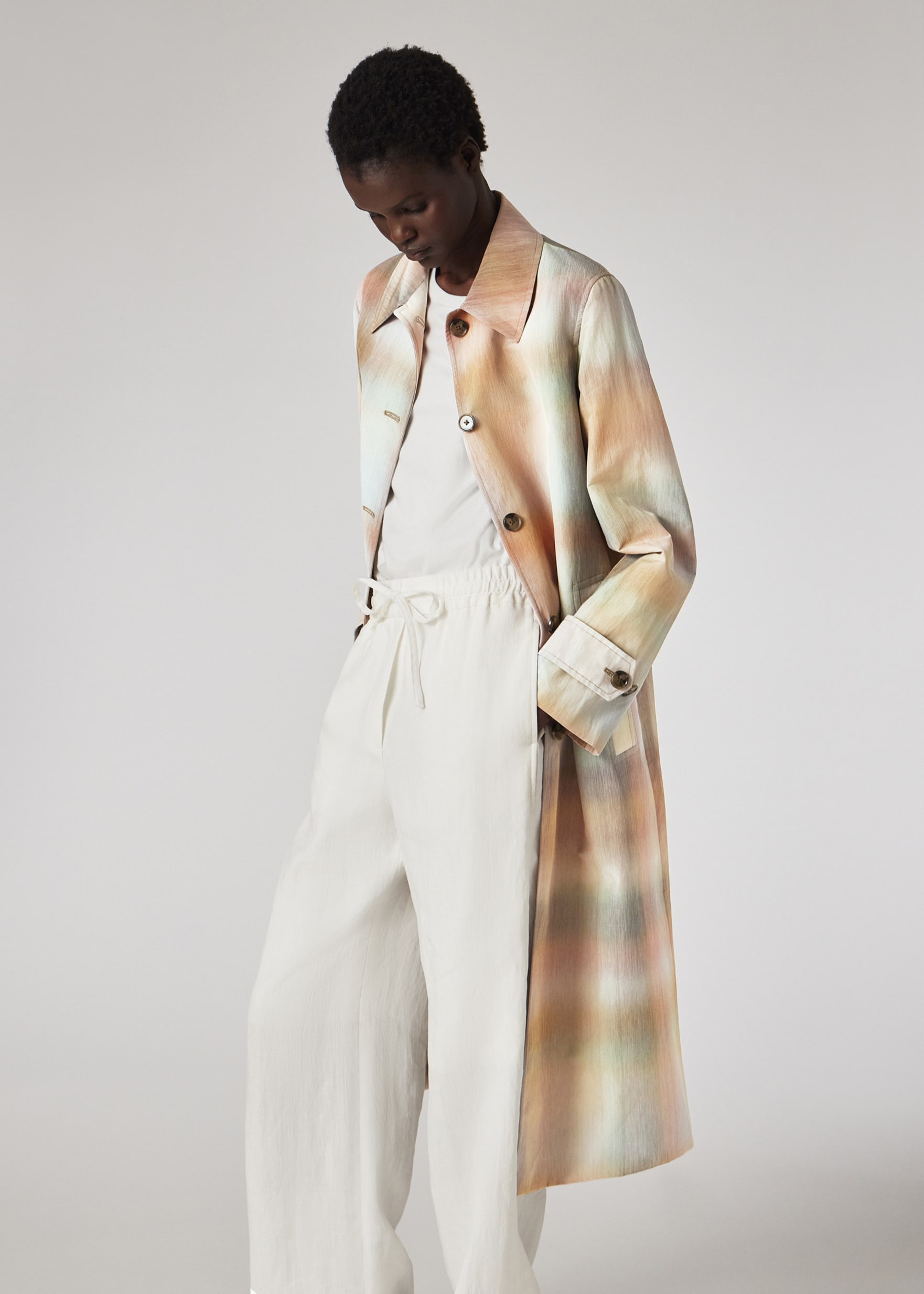 Women's Ramie-Cotton 'Smith Check' Mac