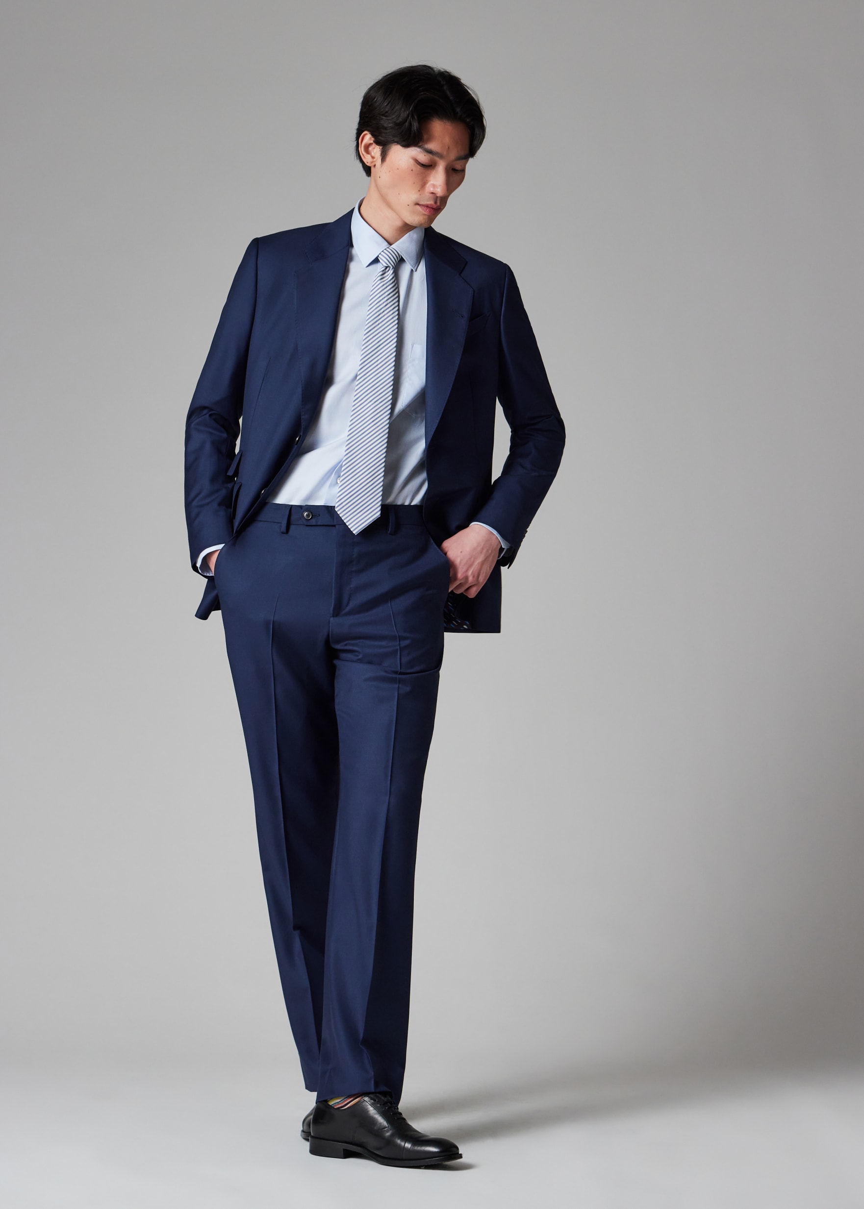 Men's Modern-Fit Light Blue Cotton-Twill Shirt