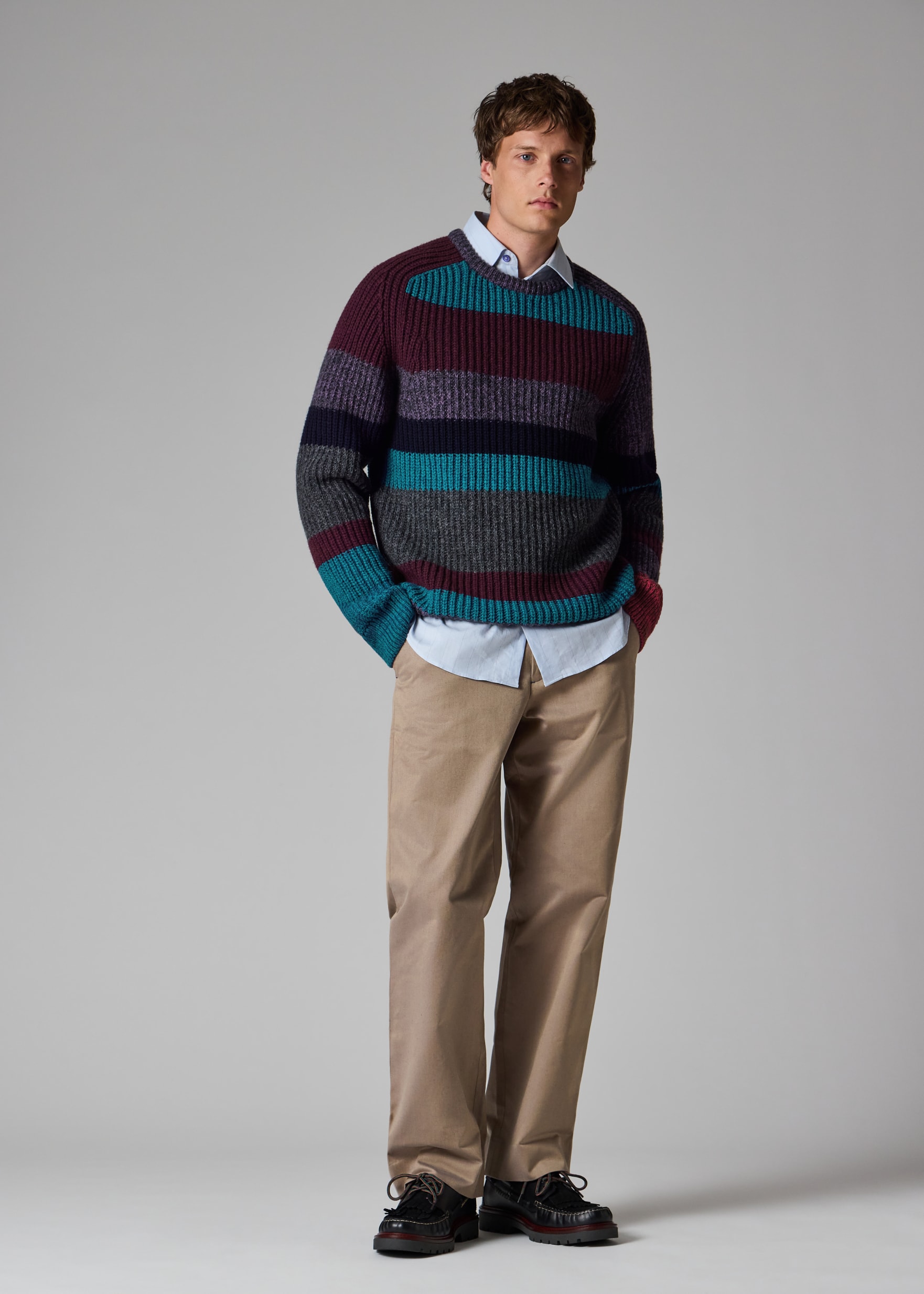 Paul Smith loves Barbour - Multi Stripe Crew Neck Sweater