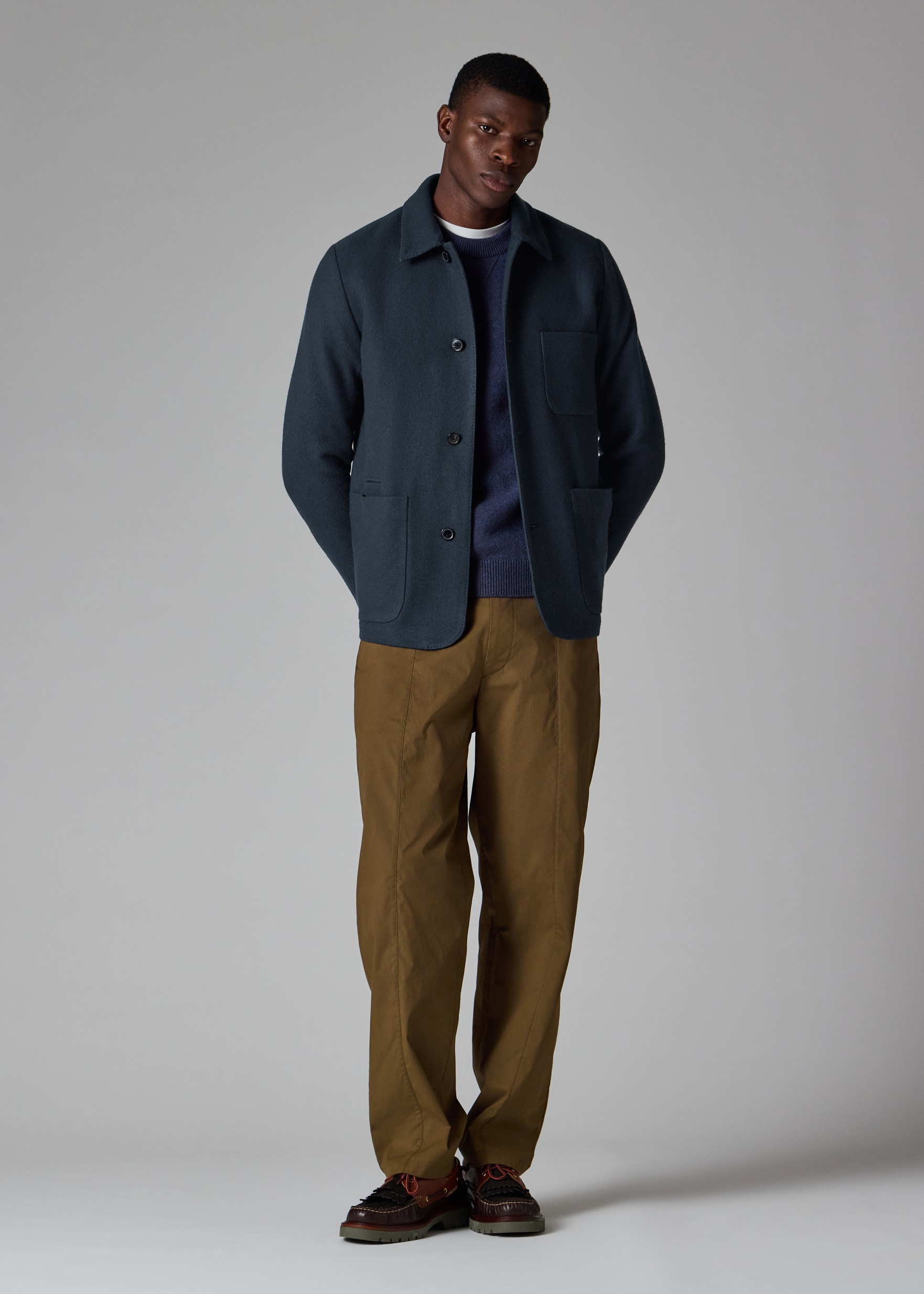 Men's Navy Extra-Fine Wool Work Jacket