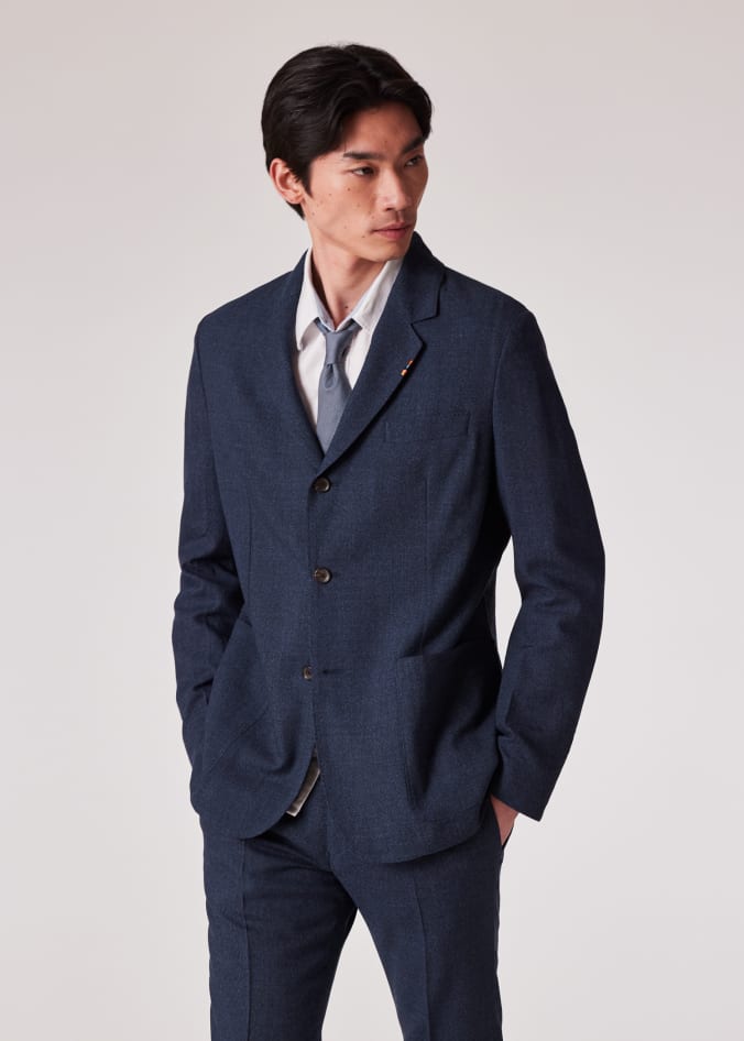 Navy Wool Nep Suit