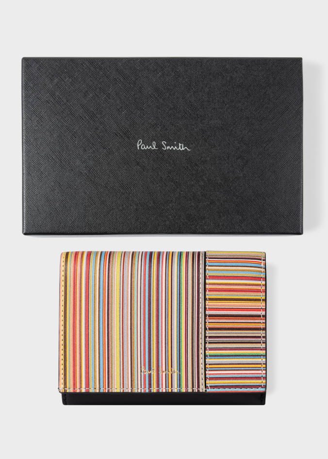 Women's 'Signature Stripe' Tri-Fold Small Purse & Socks Three Pack Gift Set