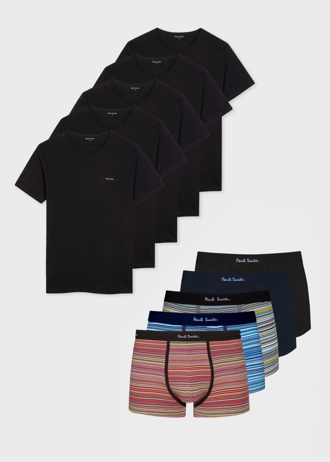 Men's Five Pack 'Signature Stripe' Underwear Gift Set
