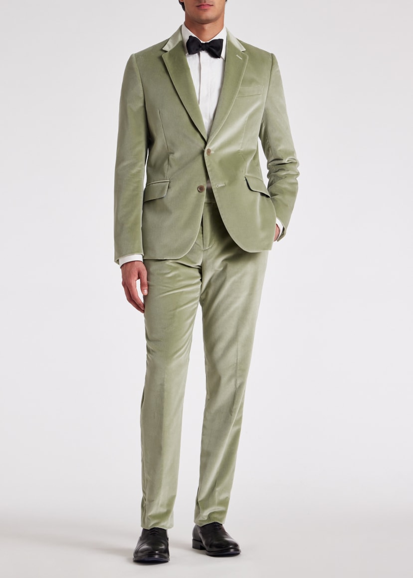 The Soho - Tailored-Fit Pistachio Velvet Blazer