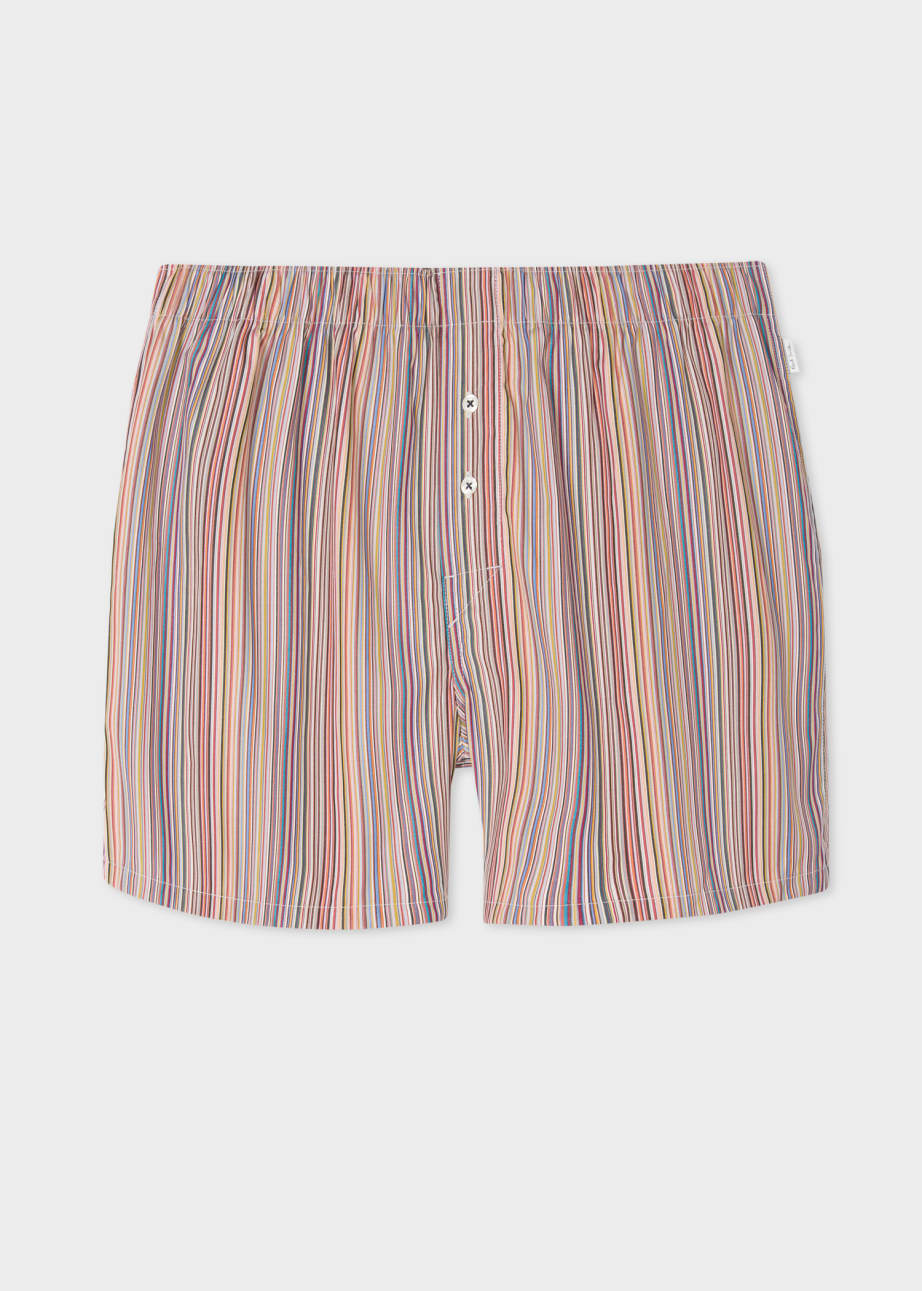 'Signature Stripe' Cotton Boxer Shorts