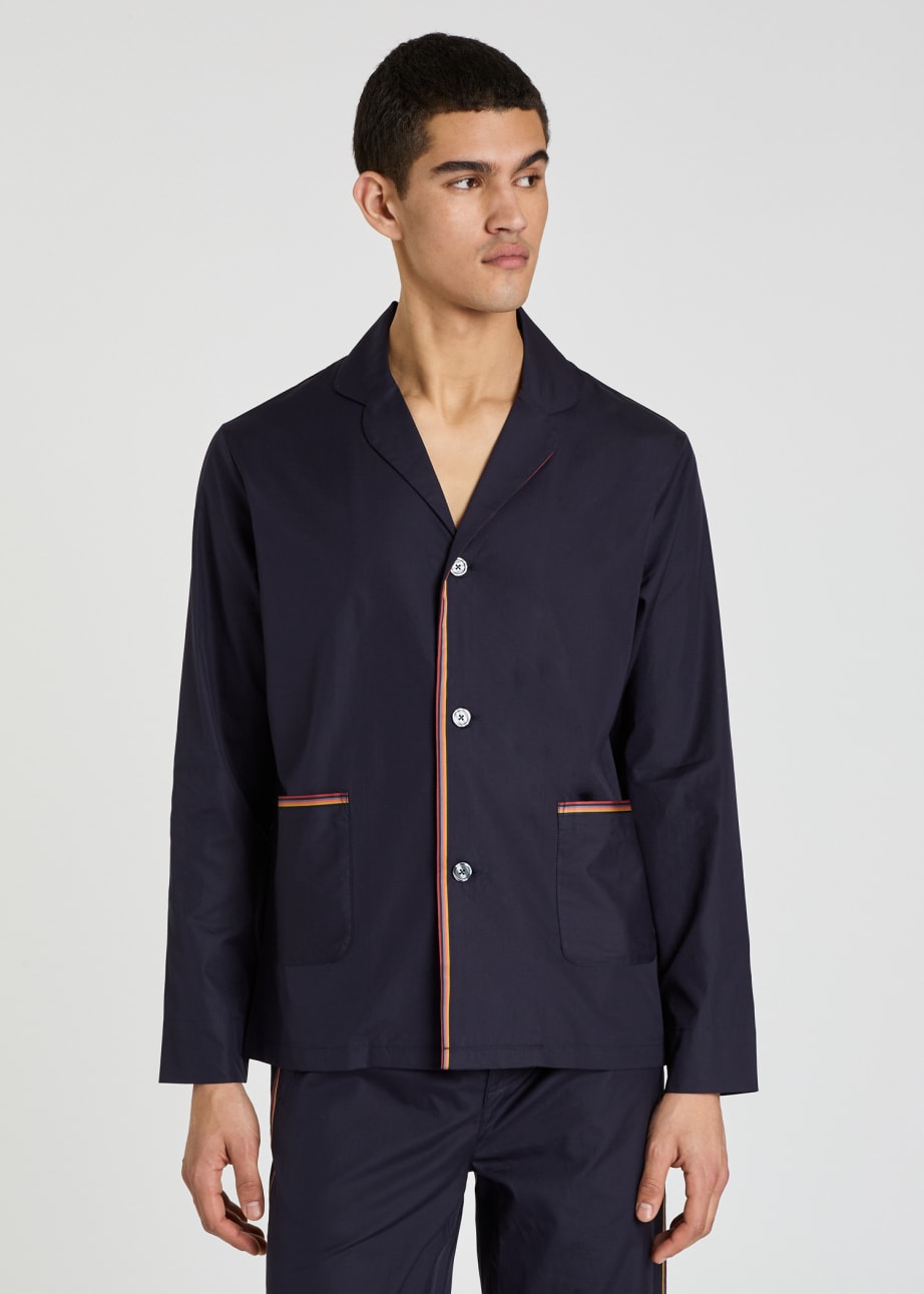 Men's Navy 'Artist Stripe' Cotton Pyjamas