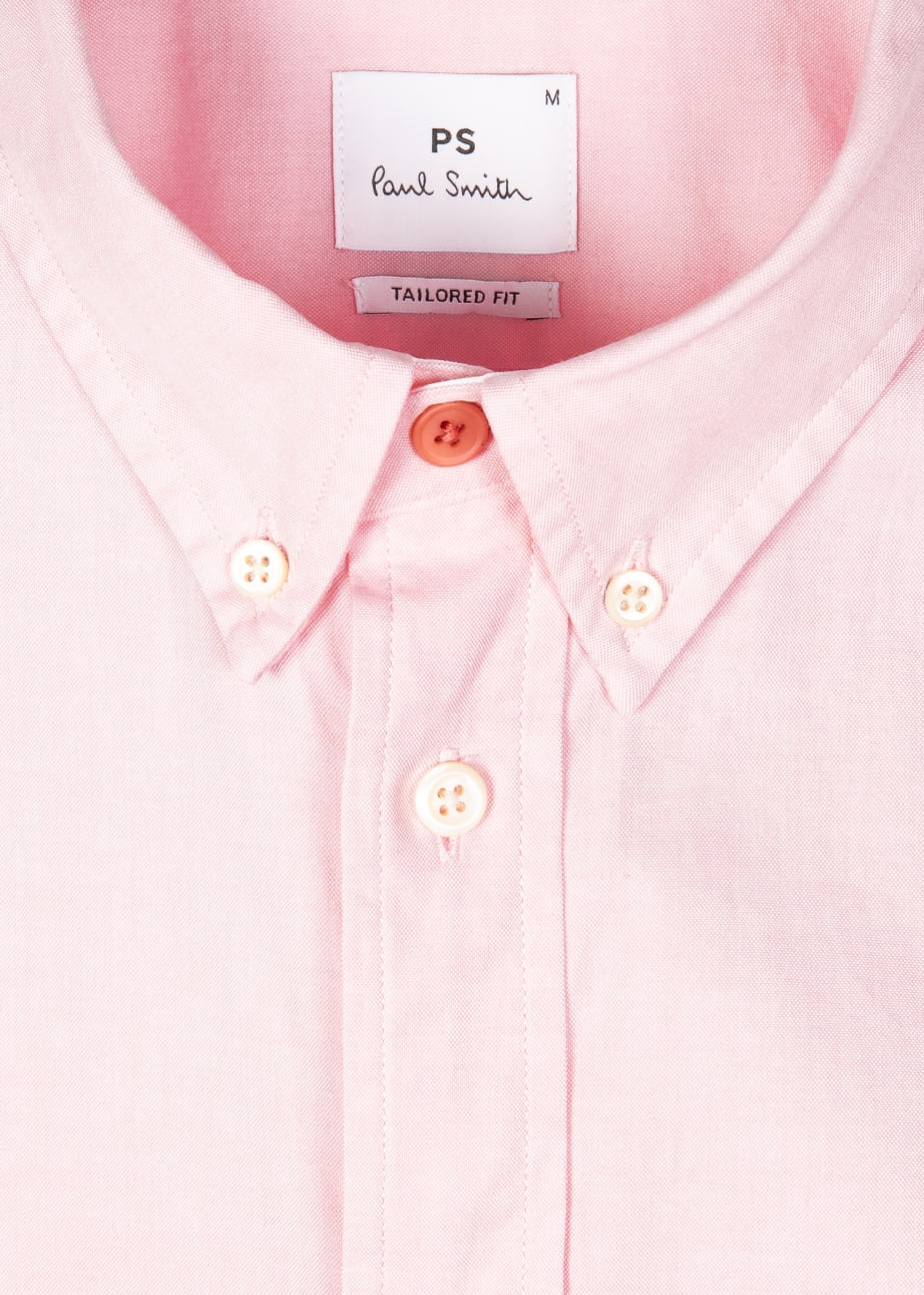 Men's Tailored-Fit Pink Zebra Logo Short-Sleeve Shirt