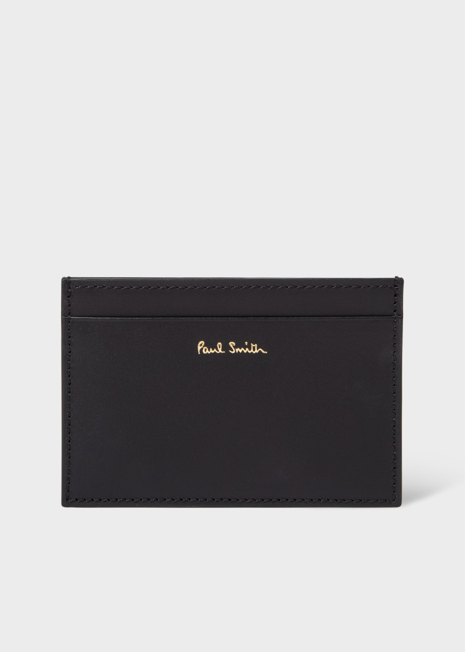 Black 'Signature Stripe' Leather Card Holder