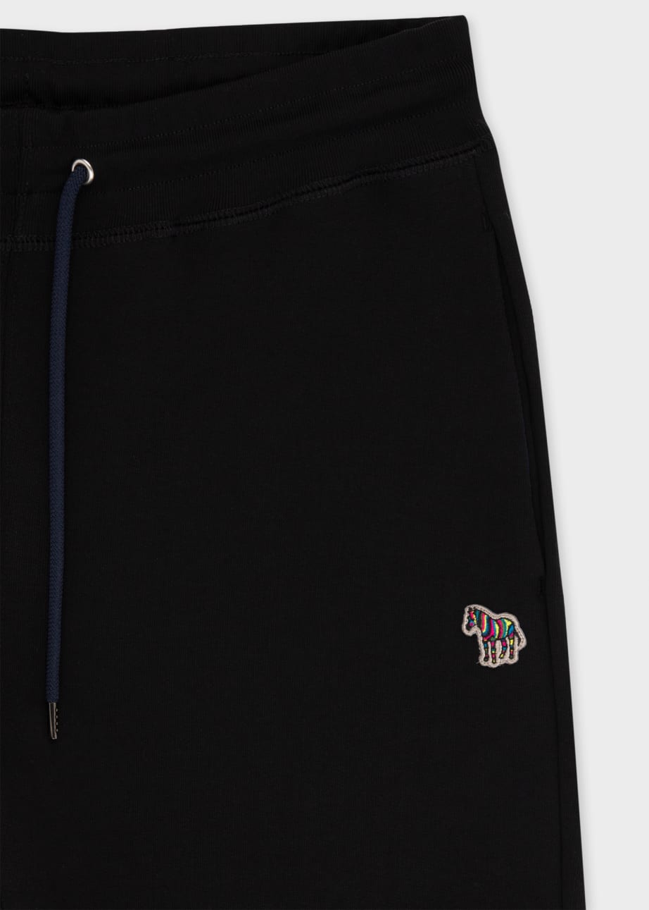 Slim-Fit Black Cotton Zebra Sweatpants