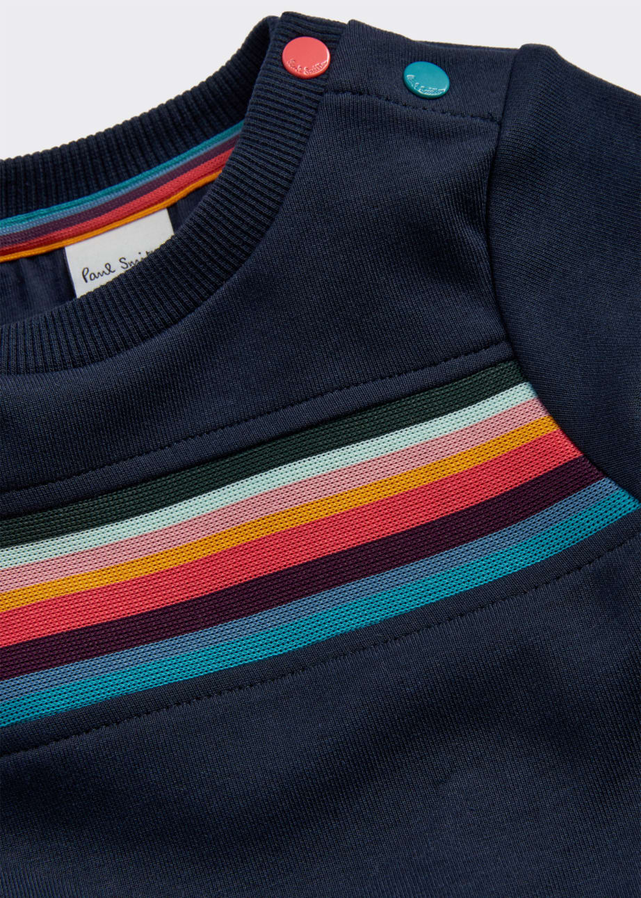 Babies Navy 'Artist Stripe' Zebra Long-Sleeve Baby Grow