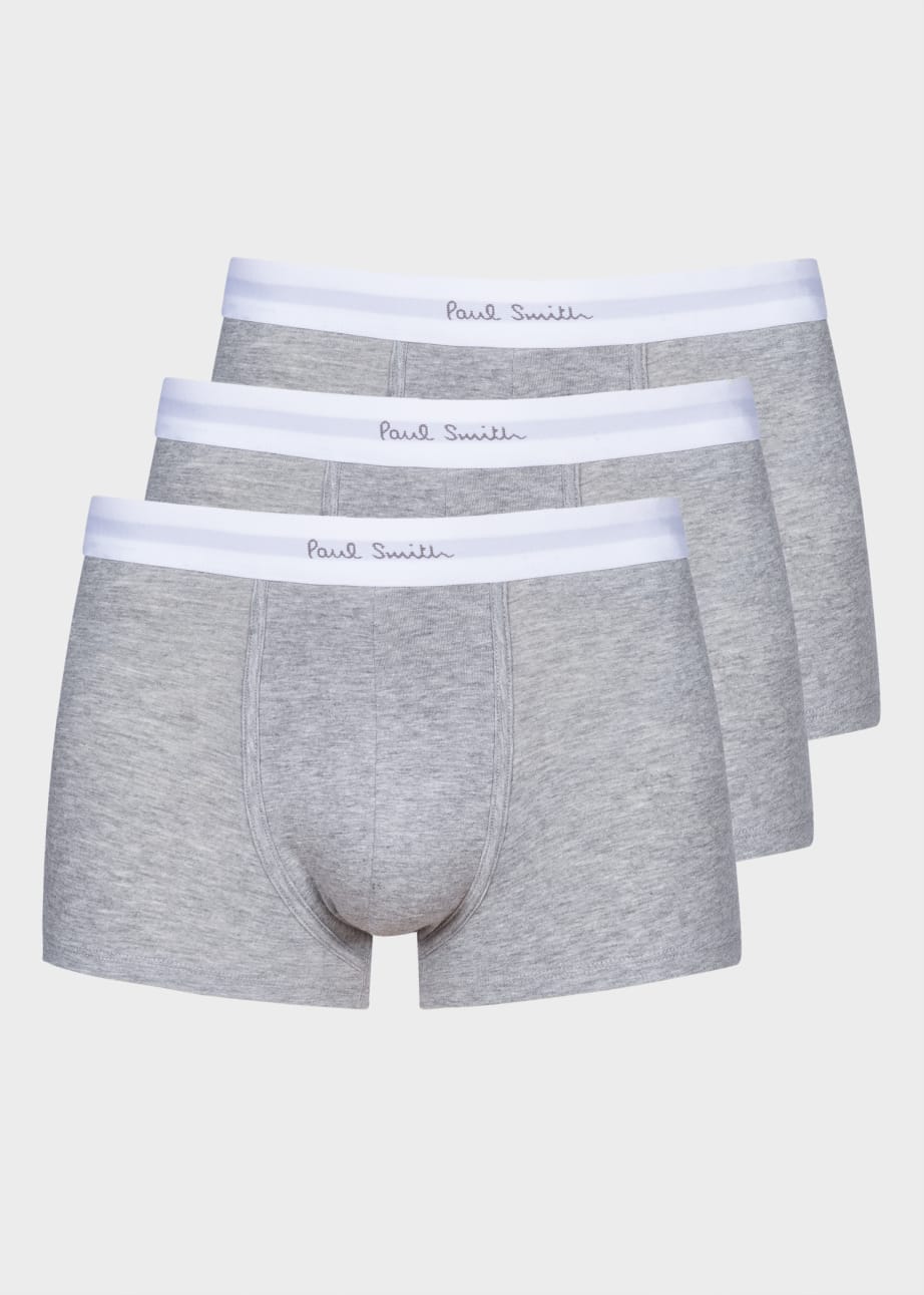 Grey Organic Cotton Low-Rise Boxer Briefs Three Pack