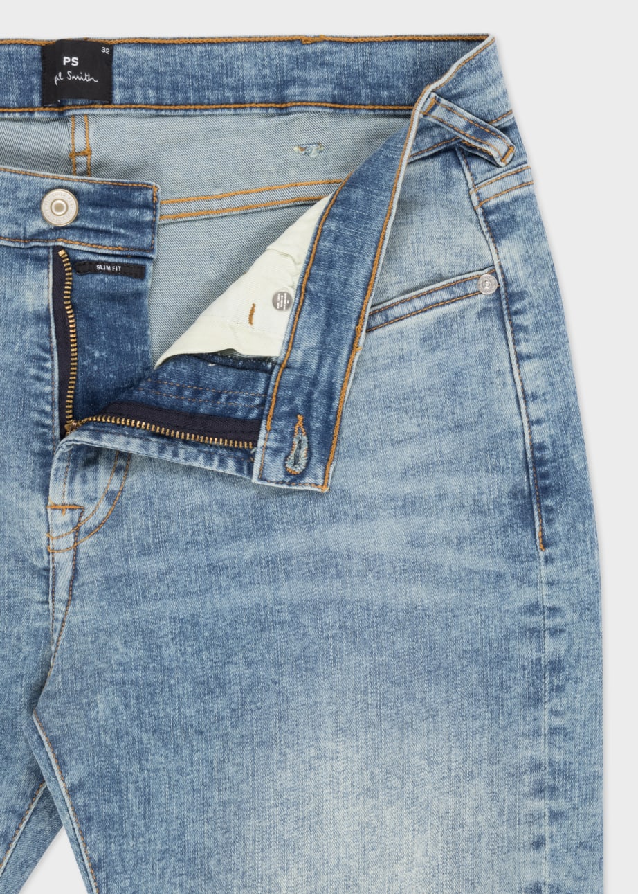 Men's Slim-Fit Light-Wash 'Organic Reflex' Jeans