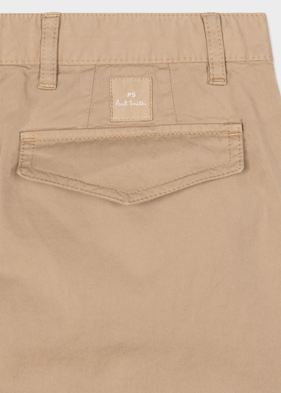 Men's Tapered-Fit Tan Pima Stretch-Cotton Chinos