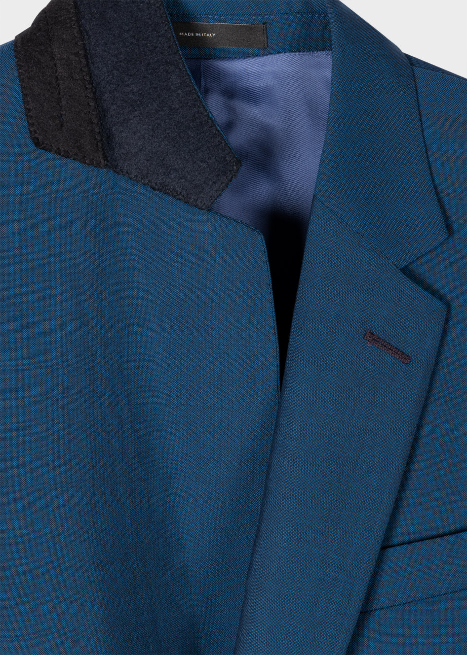 The Soho - Men's Tailored-Fit Indigo Wool-Mohair Three-Piece Suit
