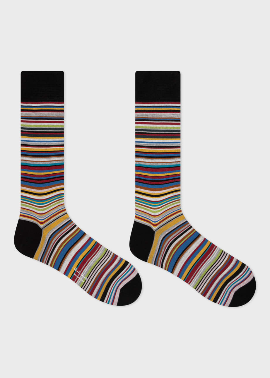 Men's 'Signature Stripe' Silk-Blend Socks