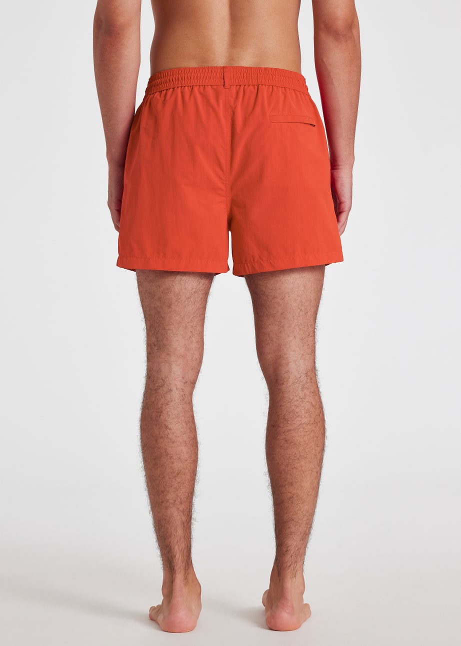 Men's Red Swim Shorts With 'Artist Stripe' Trim