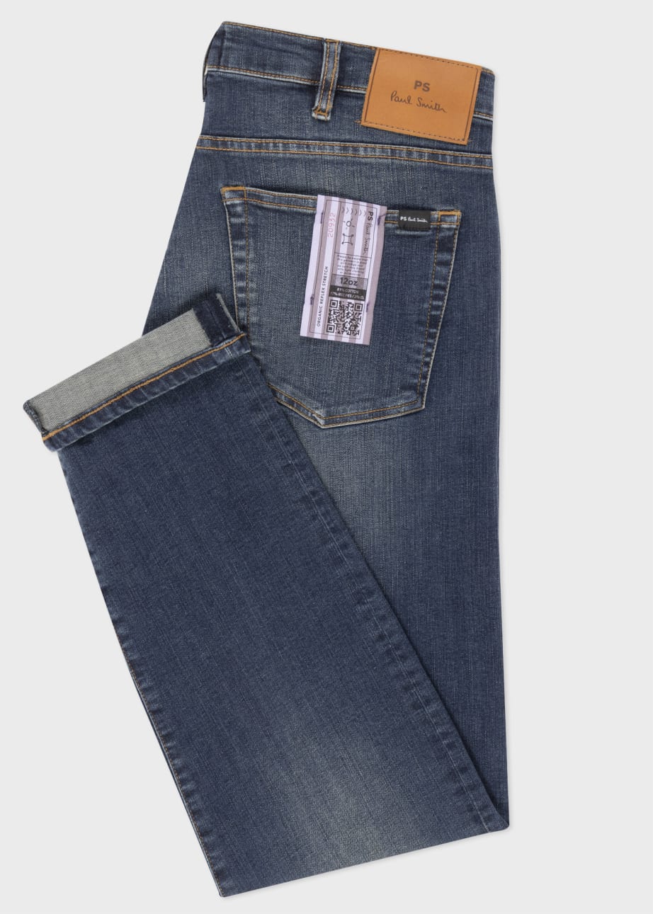 Men's Tapered-Fit Antique Wash 'Organic Reflex Stretch' Jeans