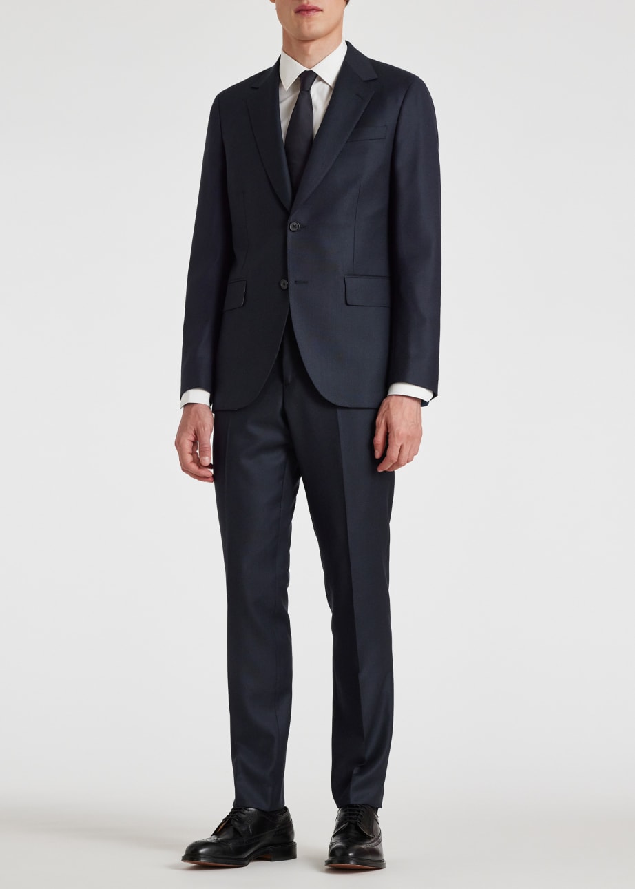 The Bloomsbury - Men's Easy-Fit Navy Wool Birdseye Day Suit