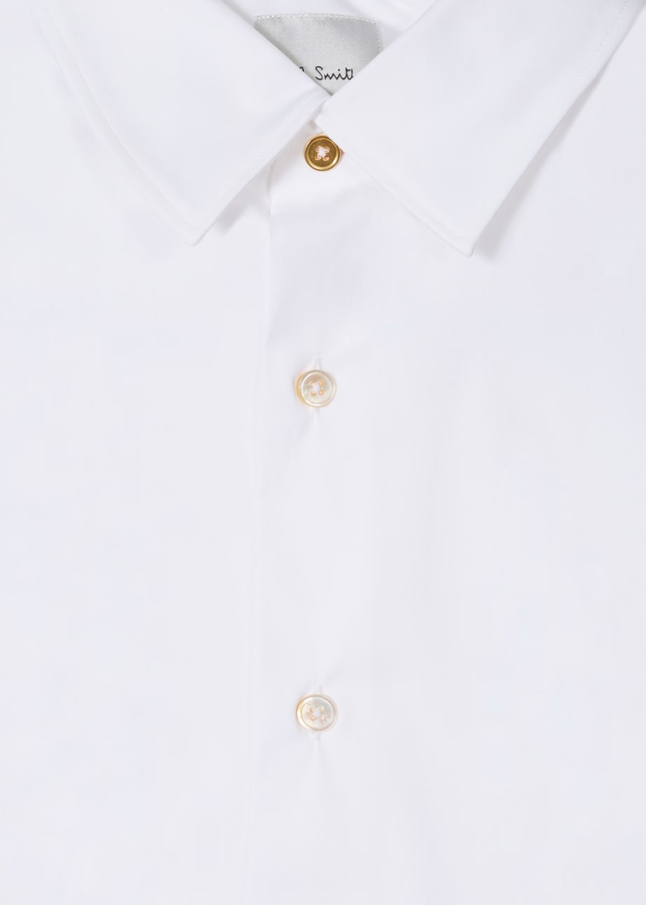 Super Slim-Fit White Shirt With 'Artist Stripe' Cuff Lining