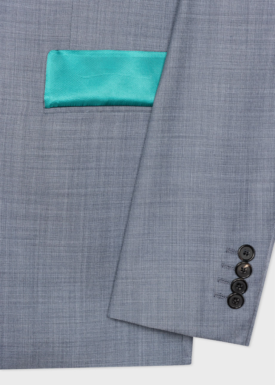 The Soho - Tailored-Fit Grey Blue Wool Sharkskin Suit