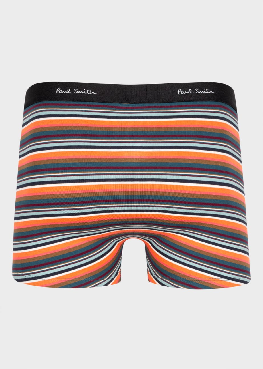 Teal Cotton Multi-Stripe Low-Rise Boxer Briefs