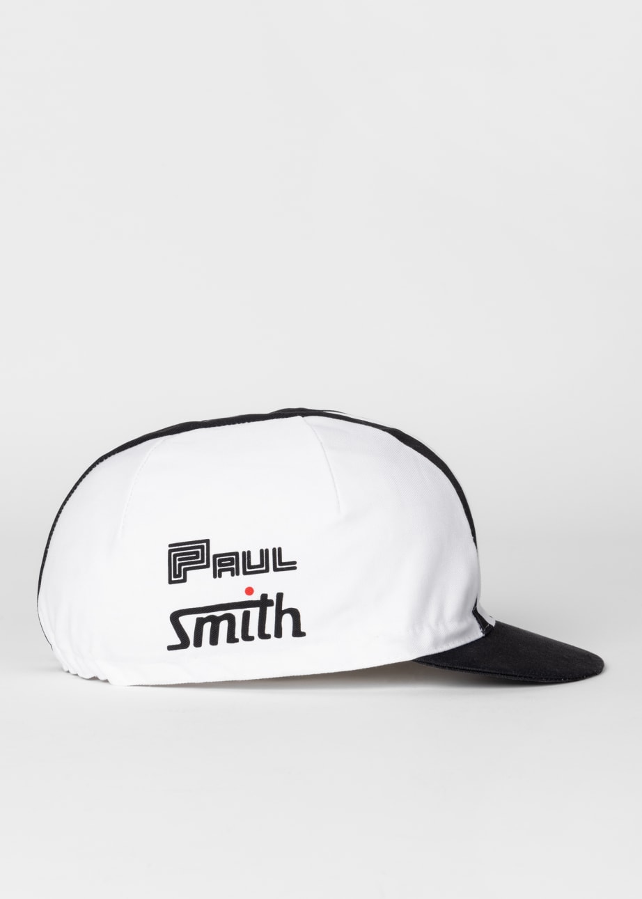 White and Black Stripe Cycling Cap