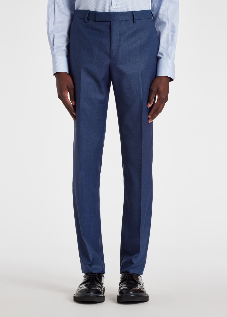 The Soho - Men's Tailored-Fit Blue Birdseye Wool Suit