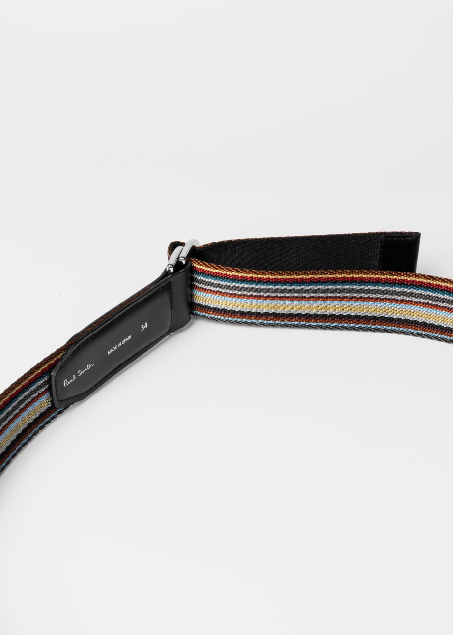 Men's Black 'Signature Stripe' Jacquard Belt