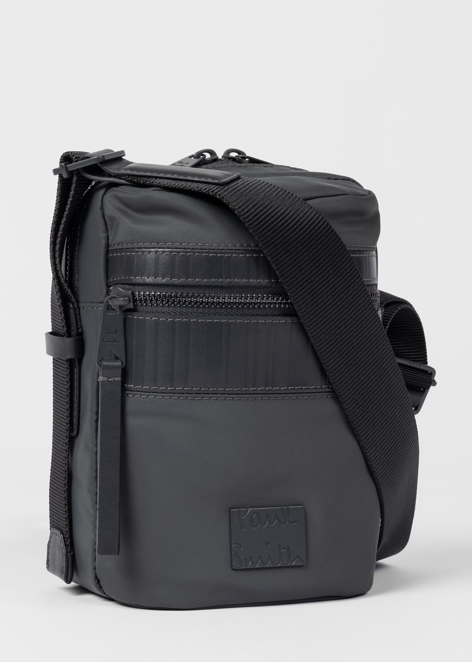 Men's Slate Grey 'Shadow Stripe' Trim Flight Bag