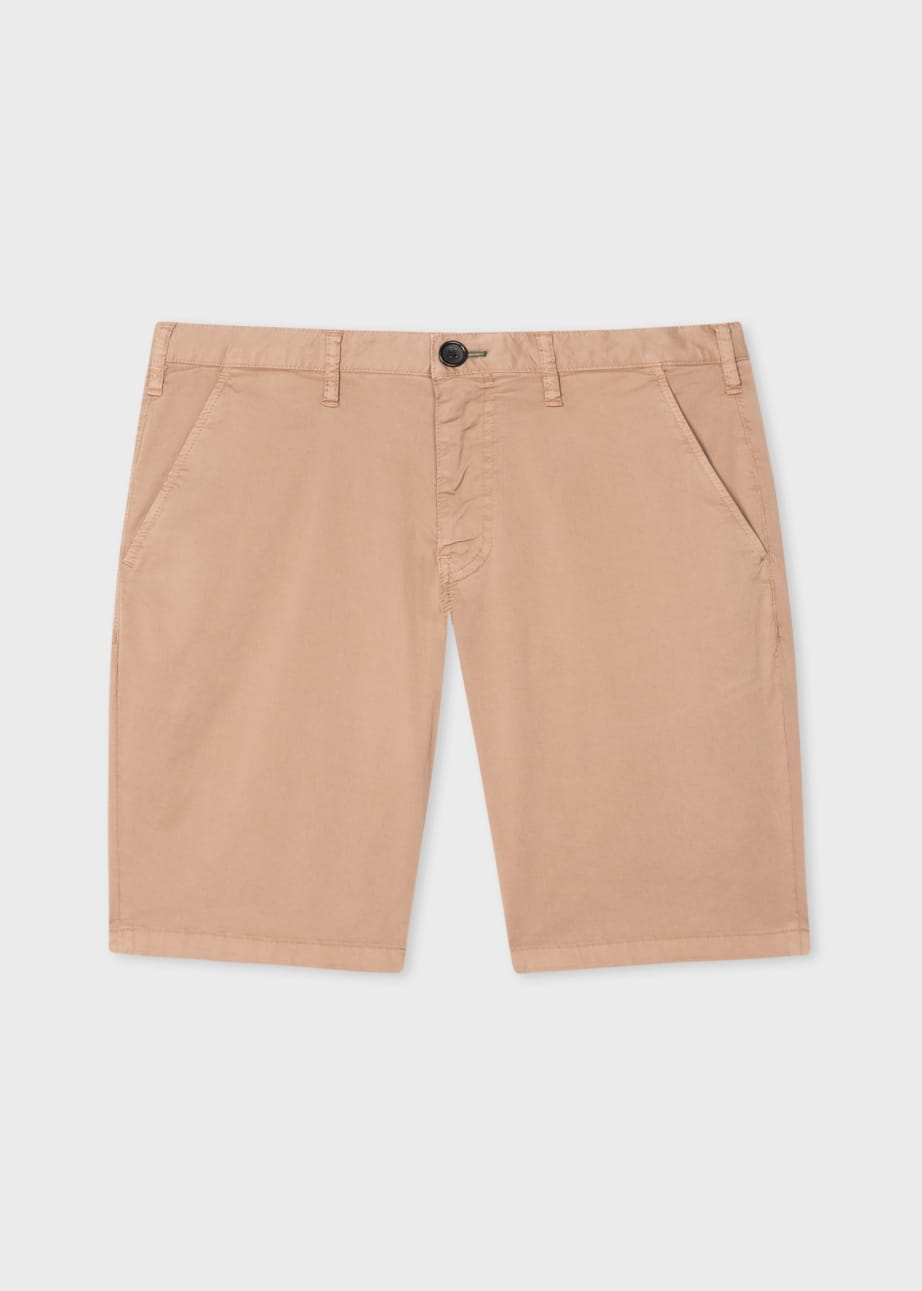 Men's Tan Stretch-Cotton Twill Shorts