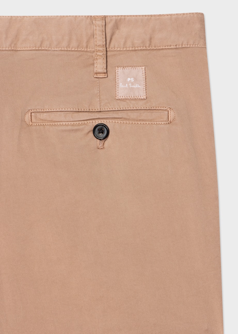 Men's Tan Stretch-Cotton Twill Shorts