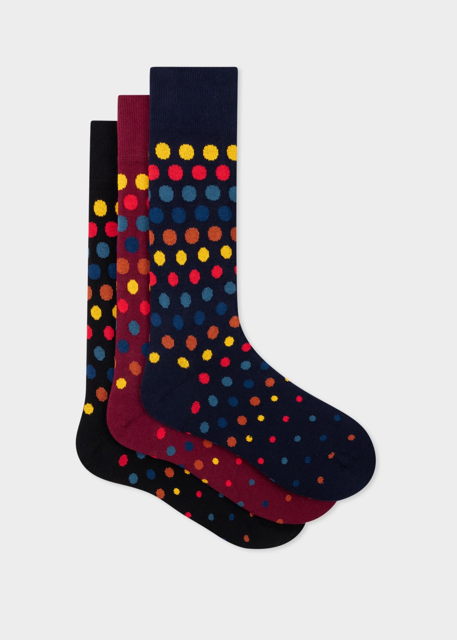 Cotton Polka Dot Socks Three Pack