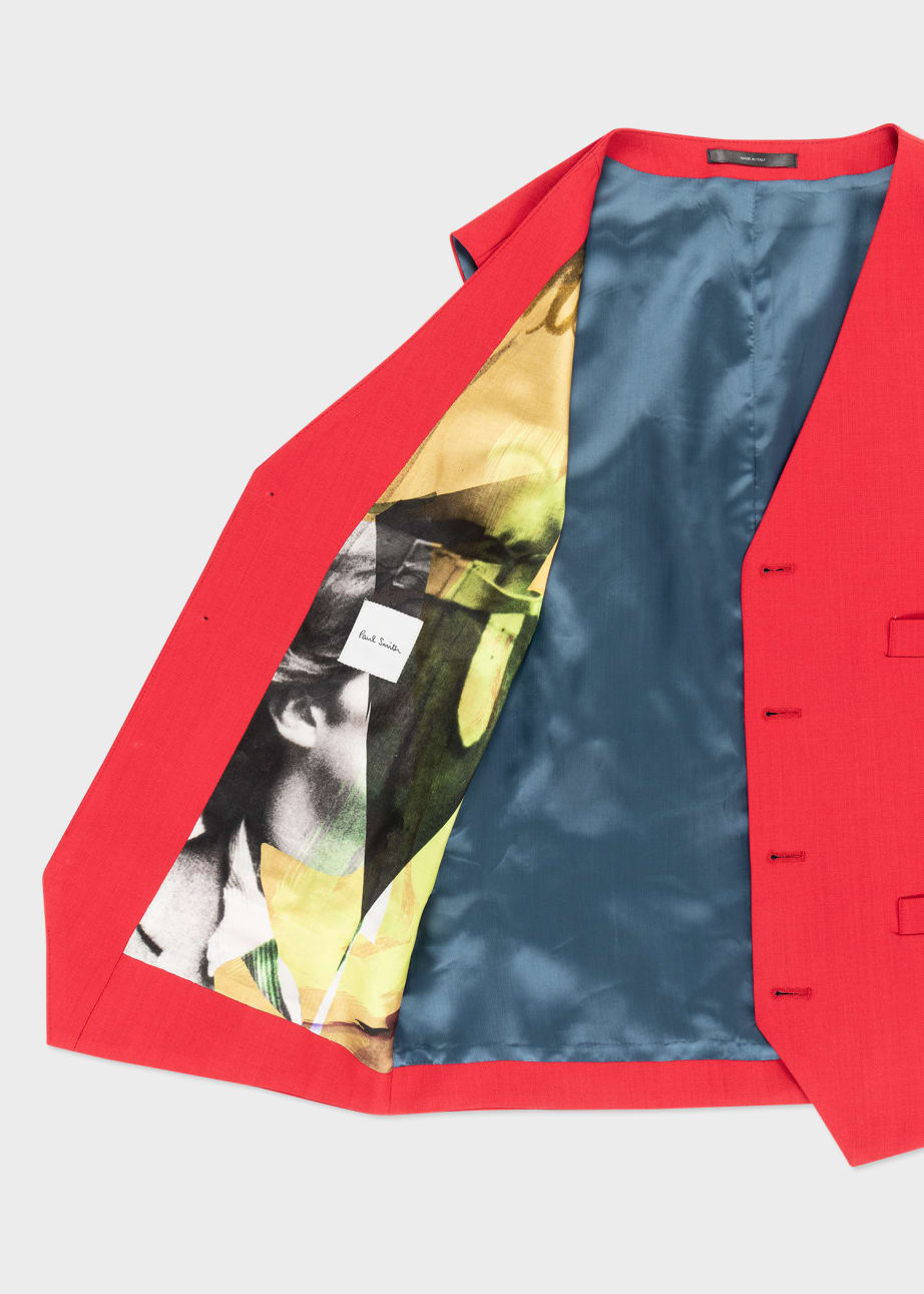 Men's Red Fresco Wool Waistcoat