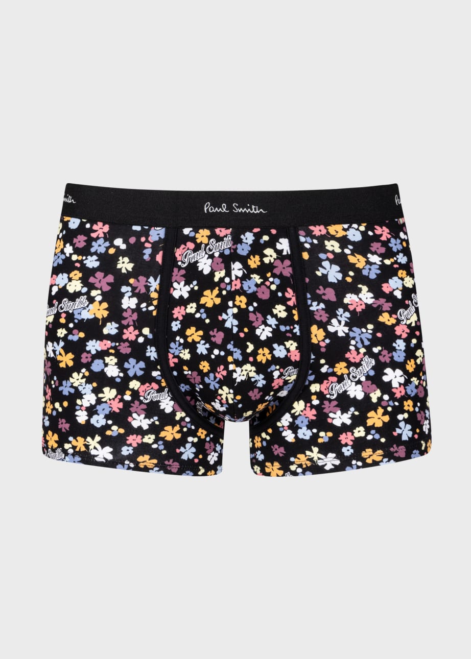Black 'Logo Floral' Boxer Briefs