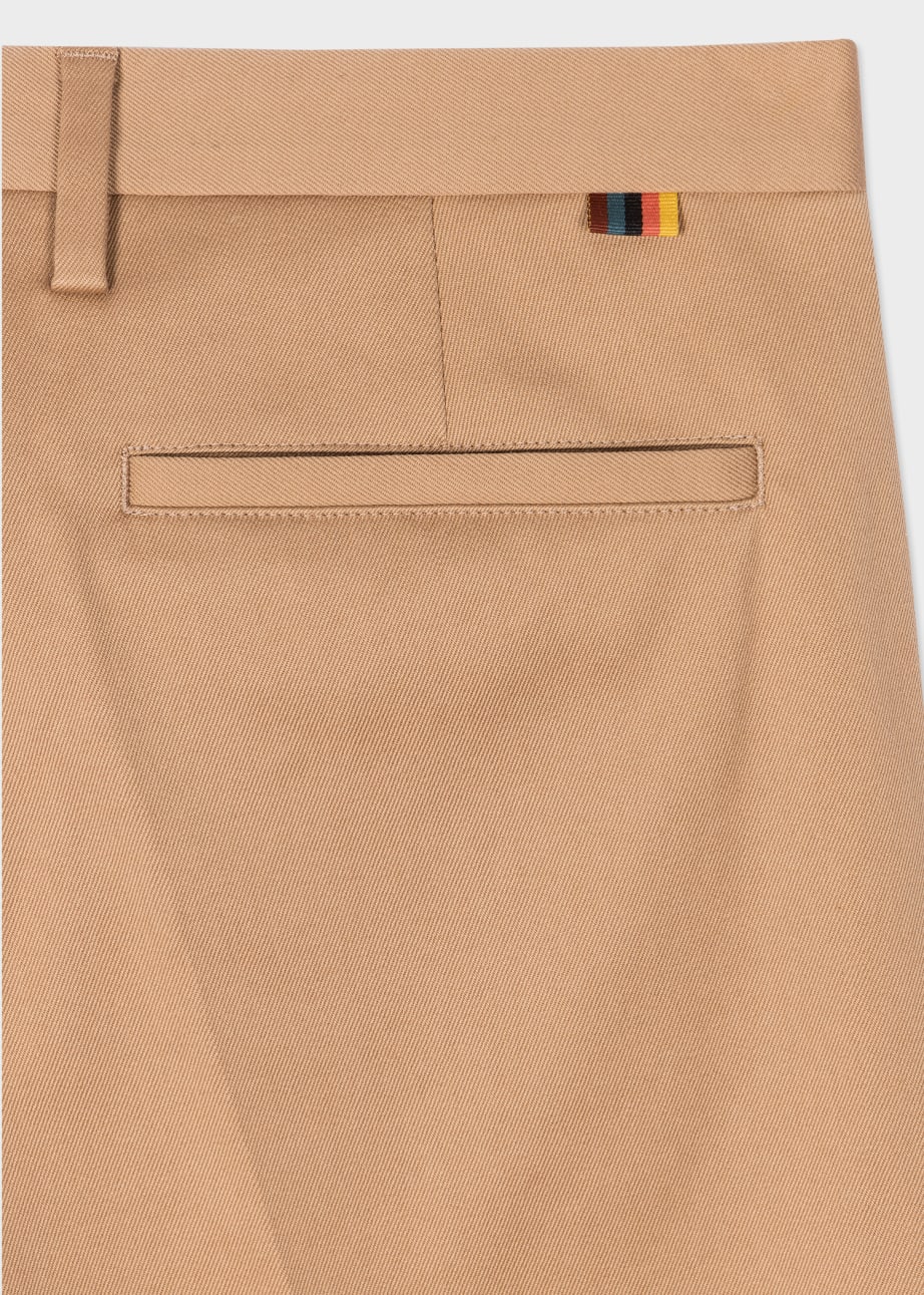 Men's Slim-Fit Tan Cotton-Stretch Chinos