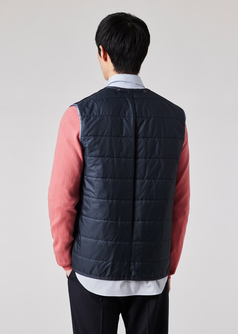 Navy 'Storm System' Wool Mac With Detachable Gilet