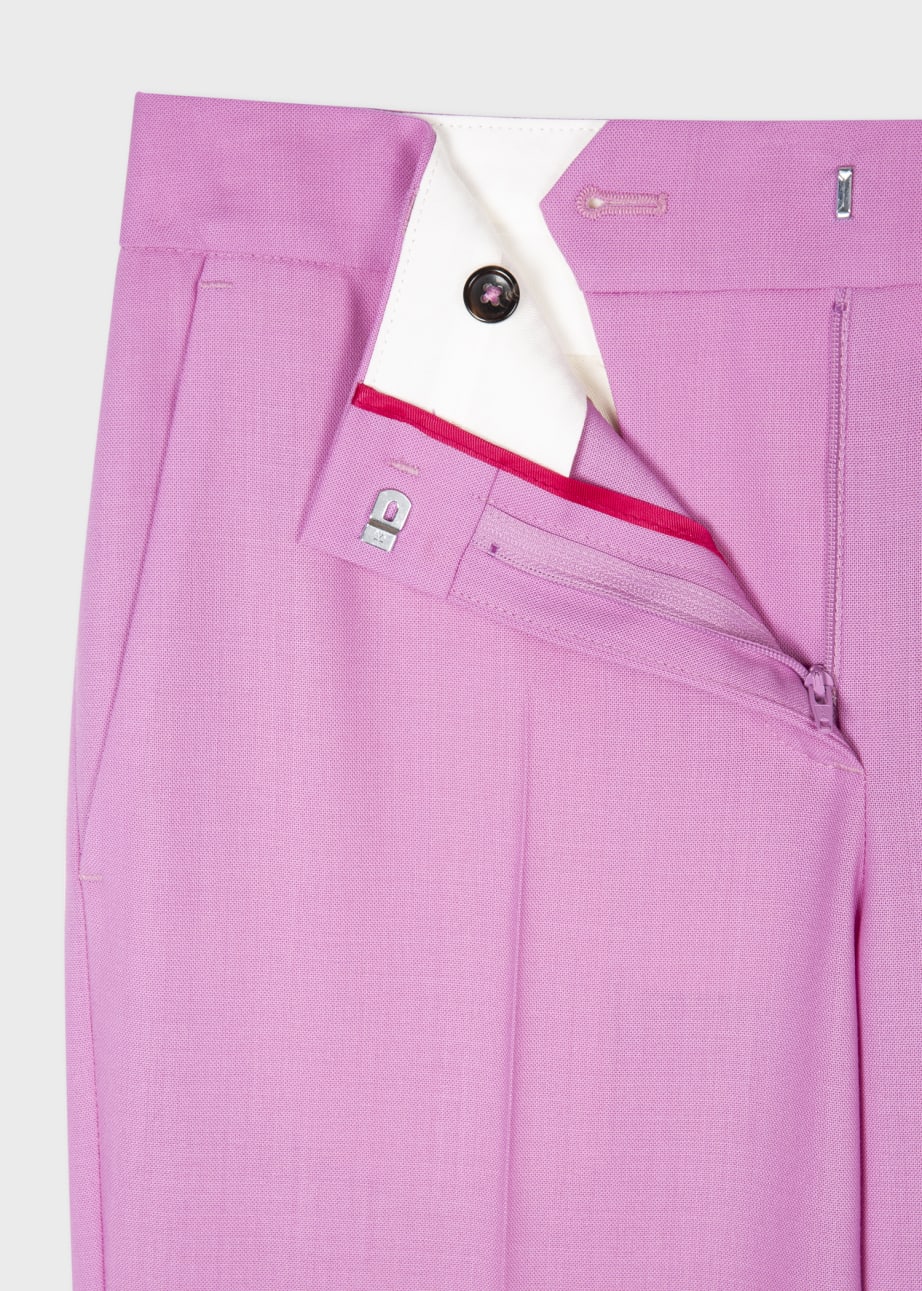 Women's Tapered-Fit Dusky Pink Wool-Hopsack Trousers