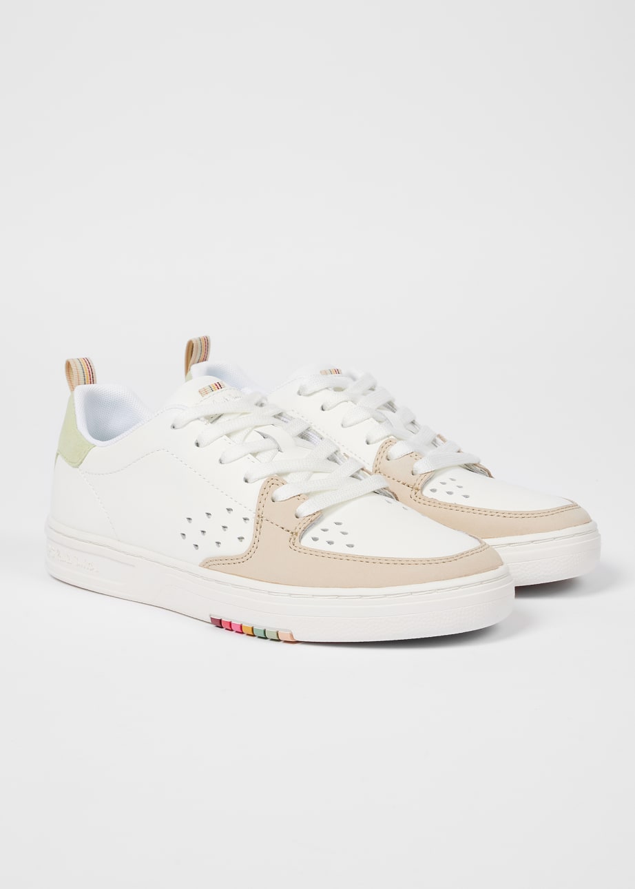Women's White Contrast-Panel 'Cosmo' Trainers
