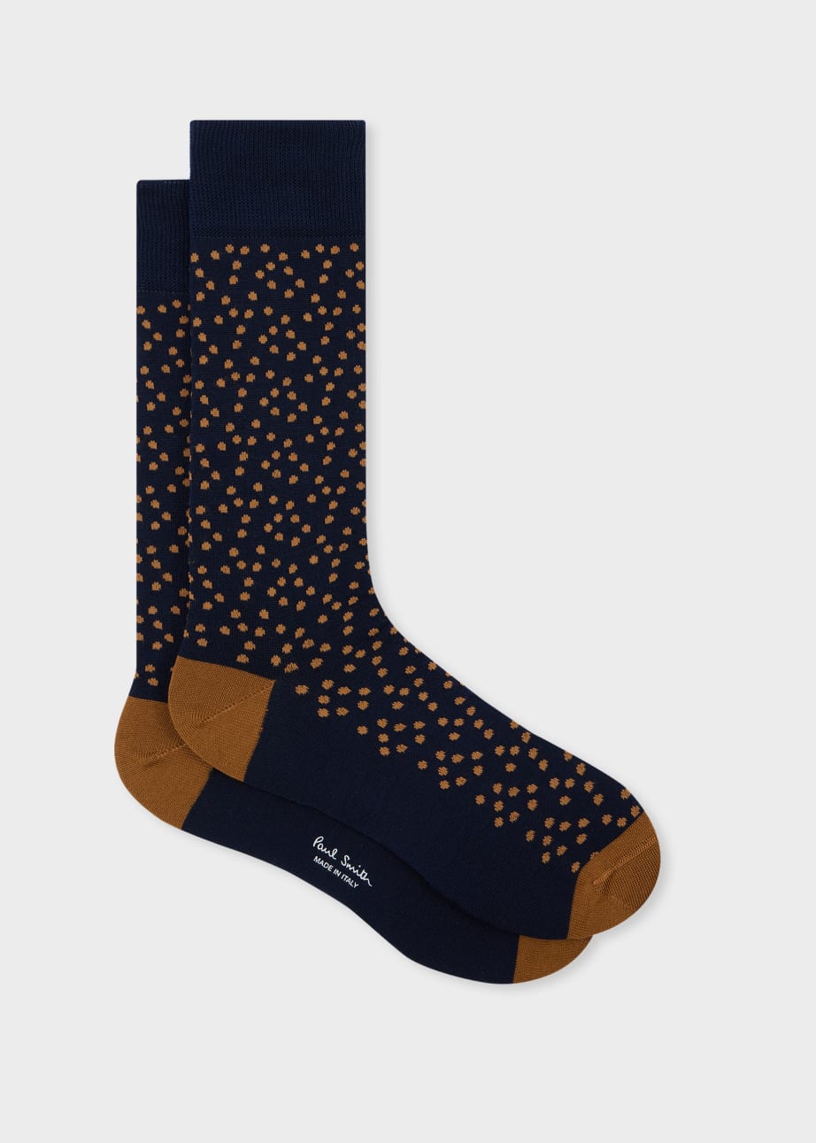 Men's Navy Polka Dot Socks