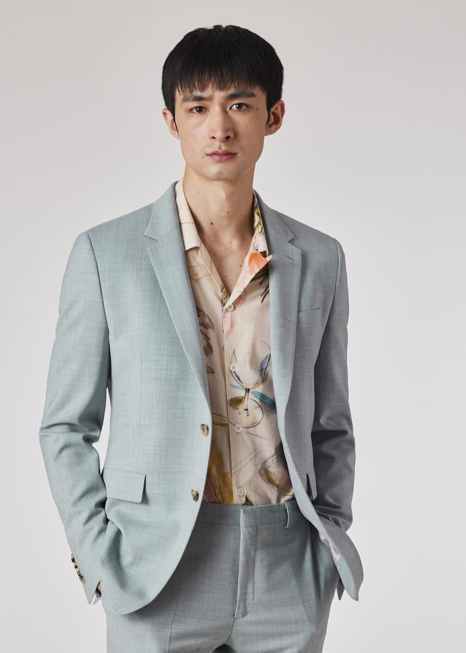 The Kensington - Light Blue Marl Overdyed Stretch-Wool Suit