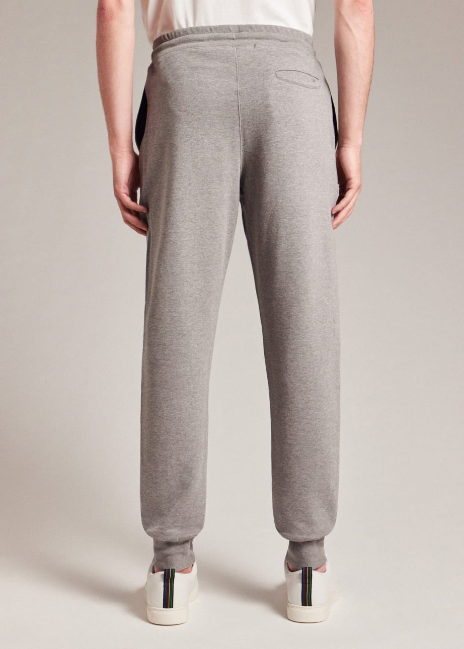 Tapered-Fit Grey Zebra Logo Cotton Sweatpants