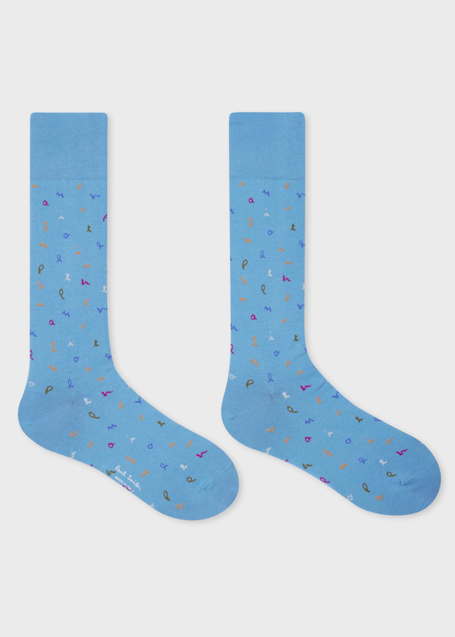 Men's Blue 'Letters' Socks
