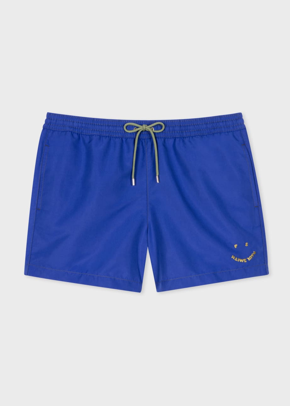 Men's Cobalt Blue 'Happy' Swim Shorts